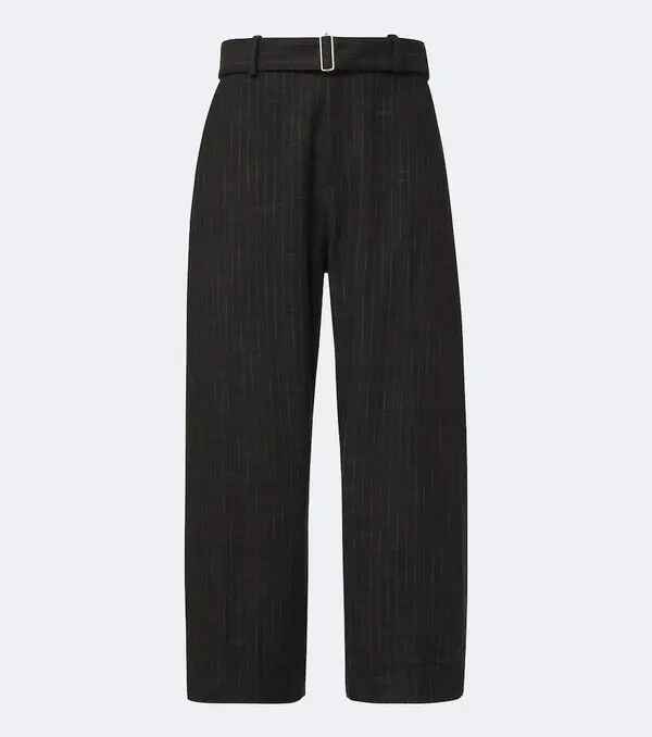 Studio Nicholson Checked Cotton And Wool-blend Wide-leg Pants - Brown