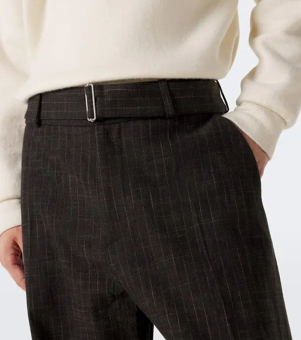 Studio Nicholson Checked Cotton And Wool-blend Wide-leg Pants