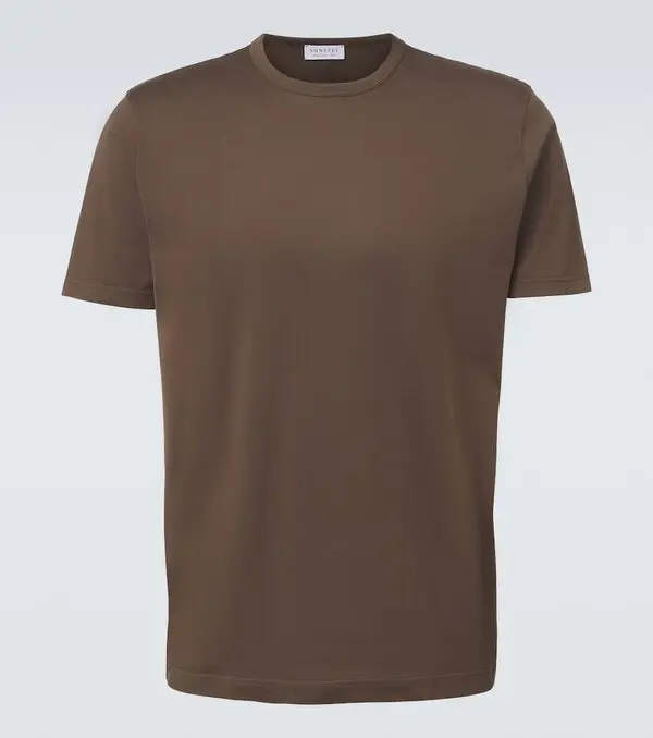 Sunspel Cotton Jersey T-shirt - Brown