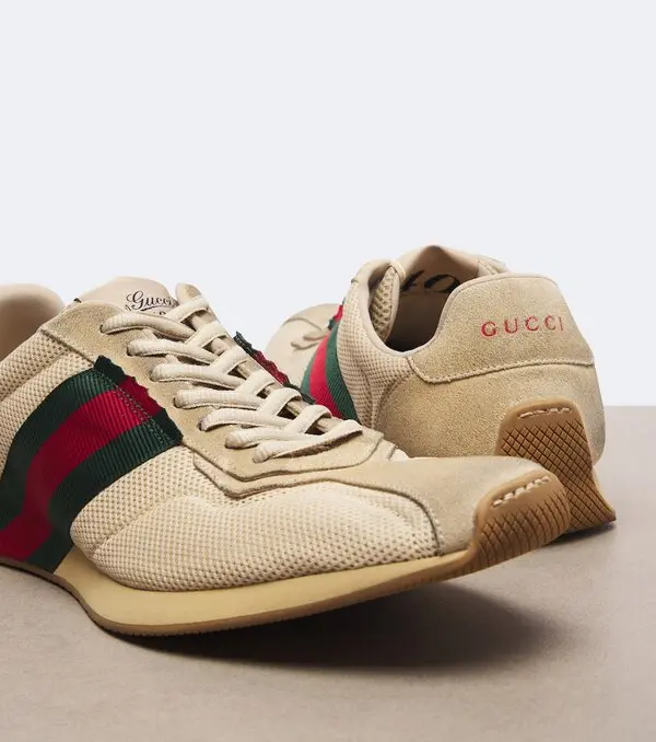 Gucci Tempo Suede-trimmed Sneakers