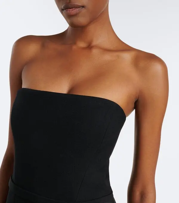 Safiyaa Anneline Ruffled Strapless Gown