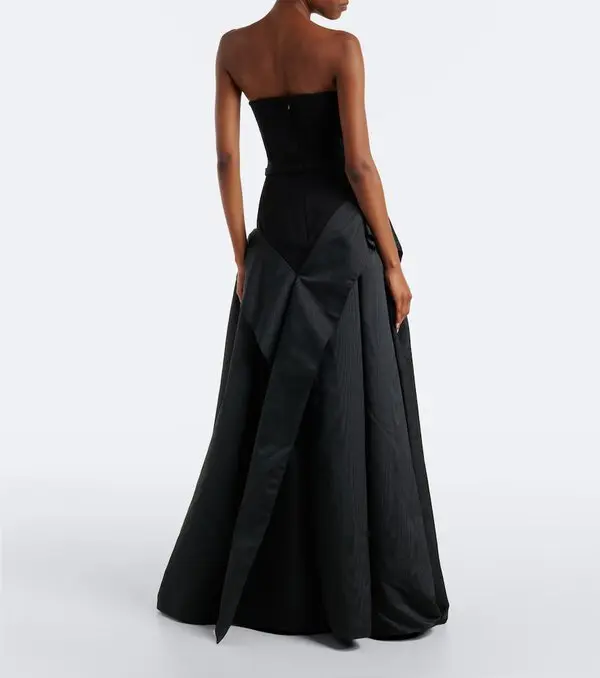Safiyaa Anneline Ruffled Strapless Gown
