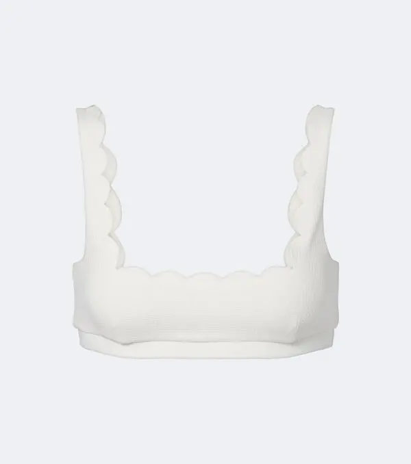 Marysia Mini Palm Springs Scalloped Bikini Top - White