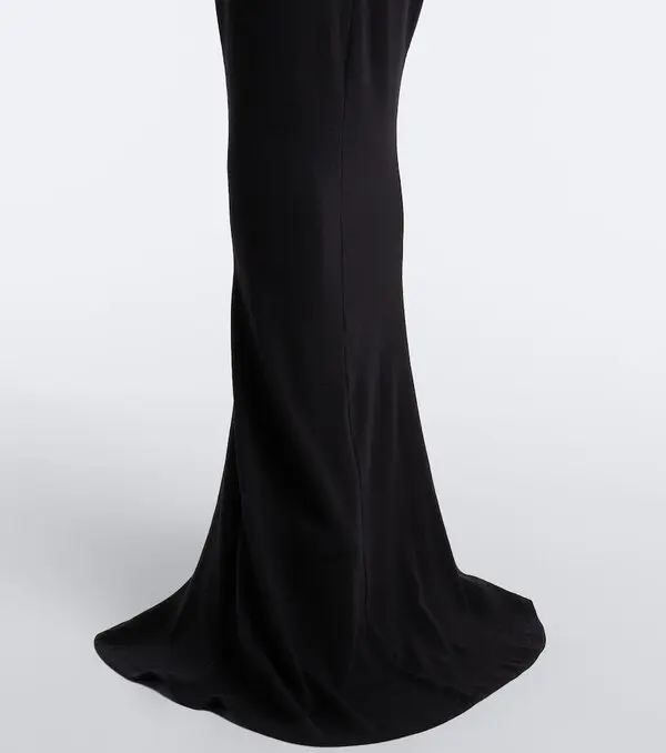 MUGLER Turtleneck Wool-blend Jersey Maxi Dress