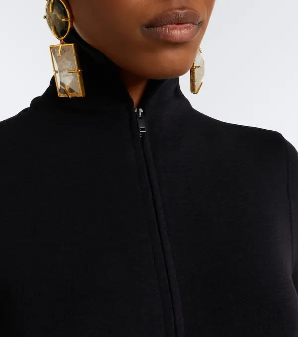MUGLER Wool-blend Jersey Maxi Dress - Black