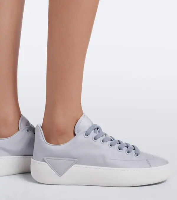 Prada Re-nylon Lace-up Sneakers - Grey