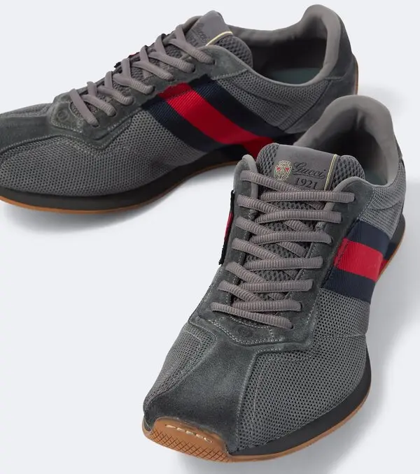 Gucci Tempo Suede-trimmed Sneakers
