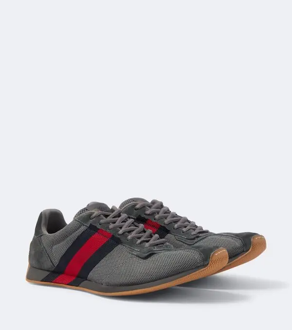 Gucci Tempo Suede-trimmed Sneakers - Grey