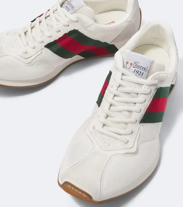 Gucci Tempo Suede-trimmed Sneakers
