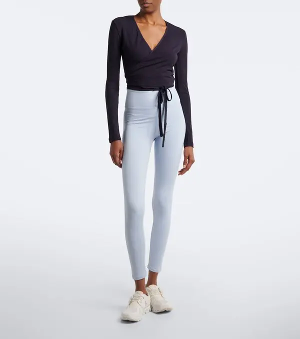 NORBA Ribbed-knit Wrap Top