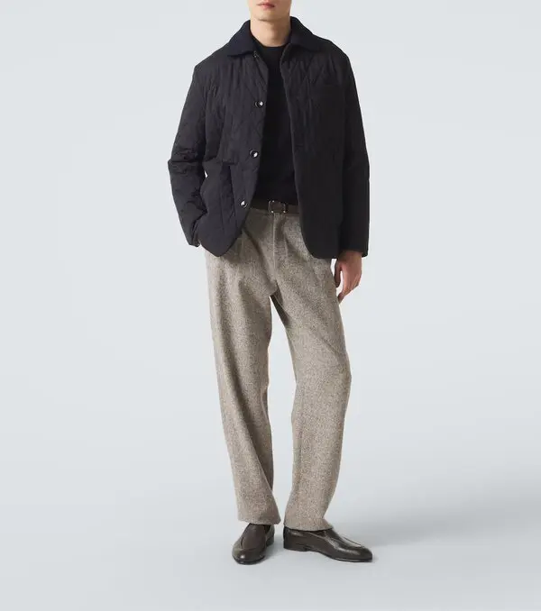 Agnona Quilted Wool-trimmed Jacket