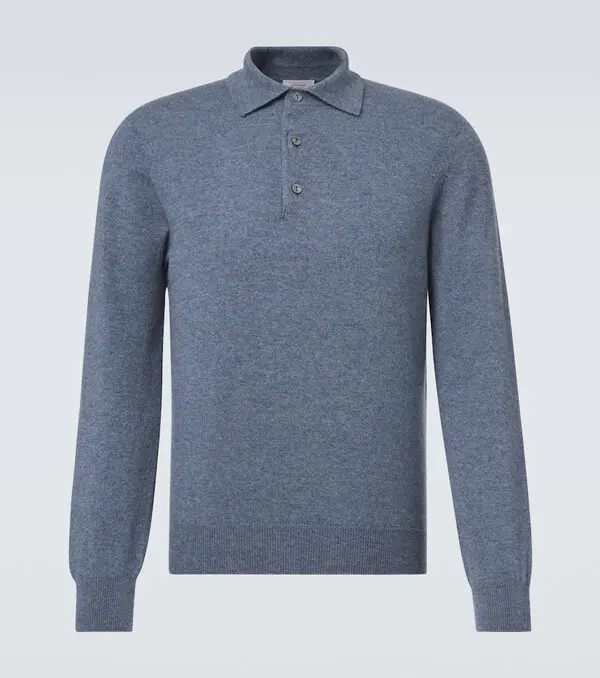Agnona Cashmere Polo Sweater - Blue