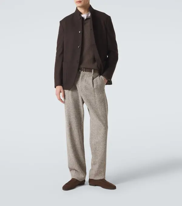 Agnona Ribbed-knit Cashmere Polo Sweater - Brown