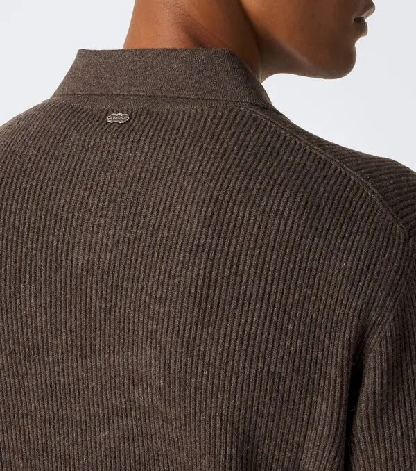 Agnona Ribbed-knit Cashmere Polo Sweater - Brown