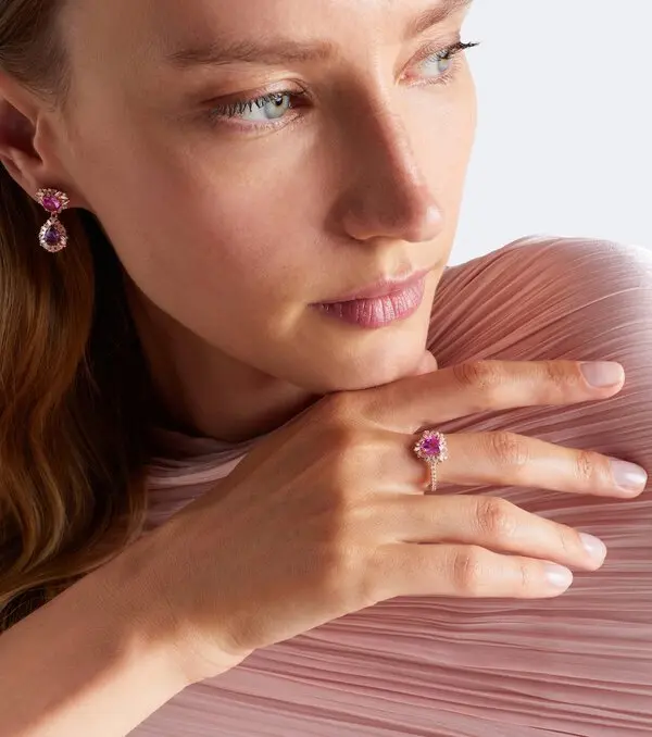 SUZANNE KALAN 18kt Rose Sapphire And Diamond Ring