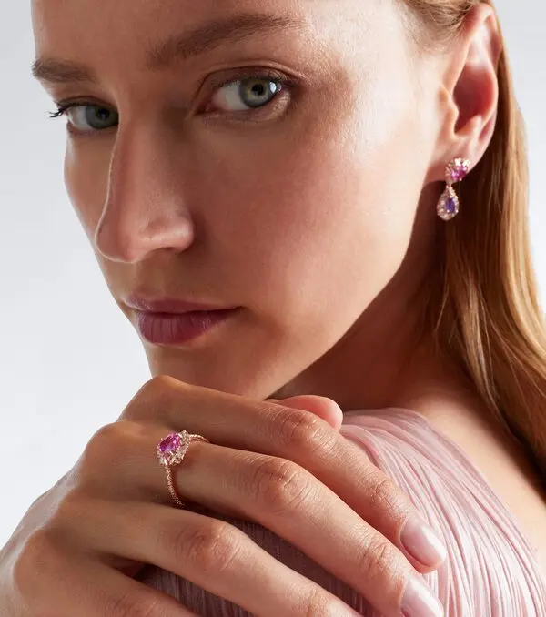SUZANNE KALAN 18kt Rose Sapphire And Diamond Ring