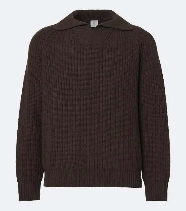 Eleventy Wool And Cashmere Polo Sweater - Brown