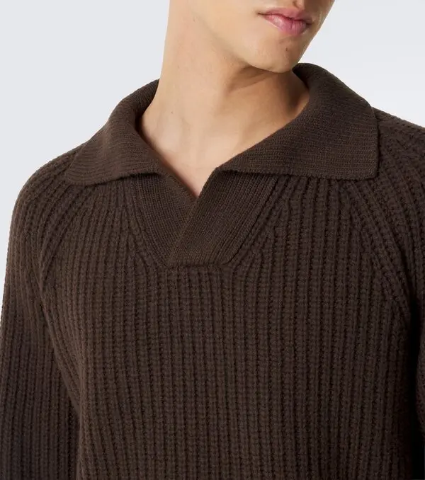 Eleventy Wool And Cashmere Polo Sweater