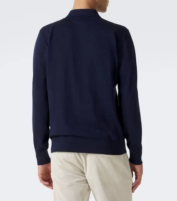 Eleventy Cotton And Cashmere Polo Sweater