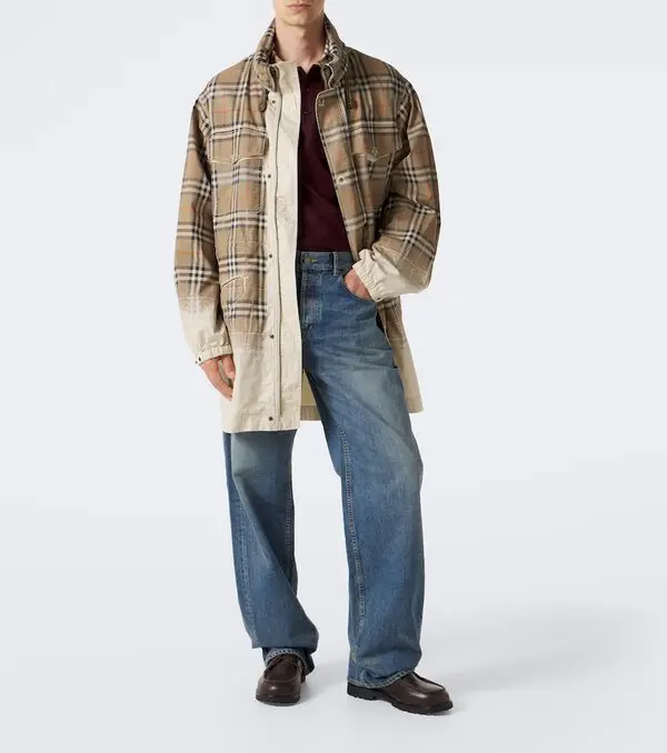 Burberry Checked Cotton Gabardine Parka
