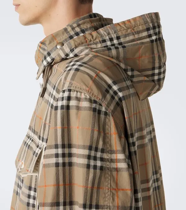 Burberry Checked Cotton Gabardine Parka