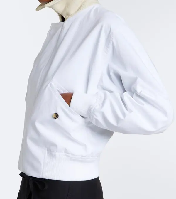 Bottega Veneta Intrecciato Cotton Blouson Jacket - White