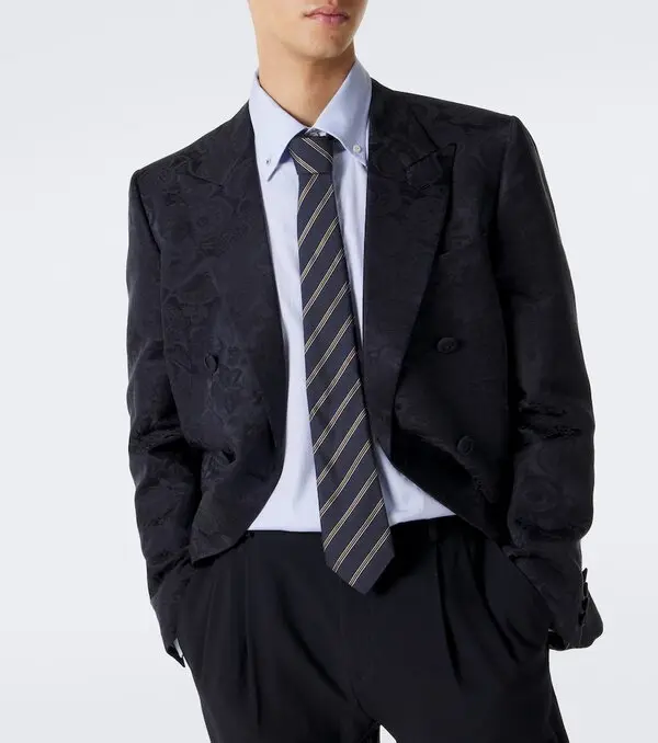 Valentino Garavani Floral Jacquard Linen And Silk Blazer