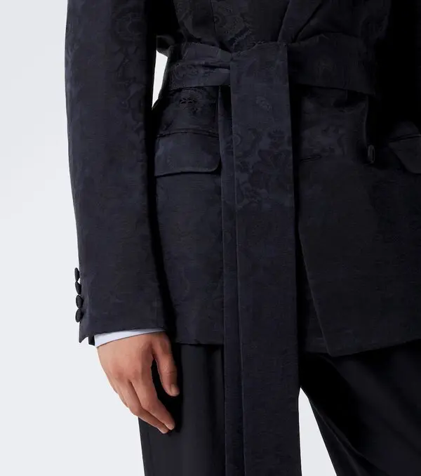 Valentino Garavani Floral Jacquard Linen And Silk Blazer