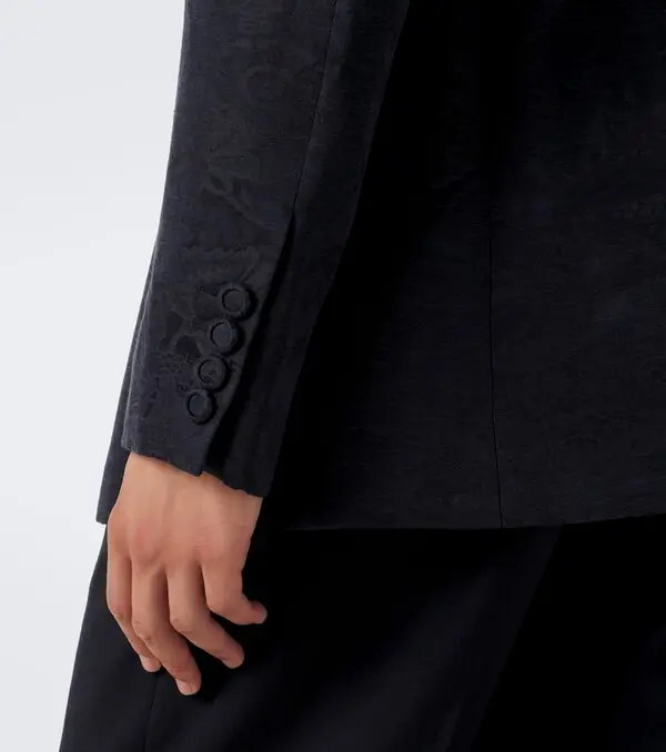 Valentino Garavani Floral Jacquard Linen And Silk Blazer