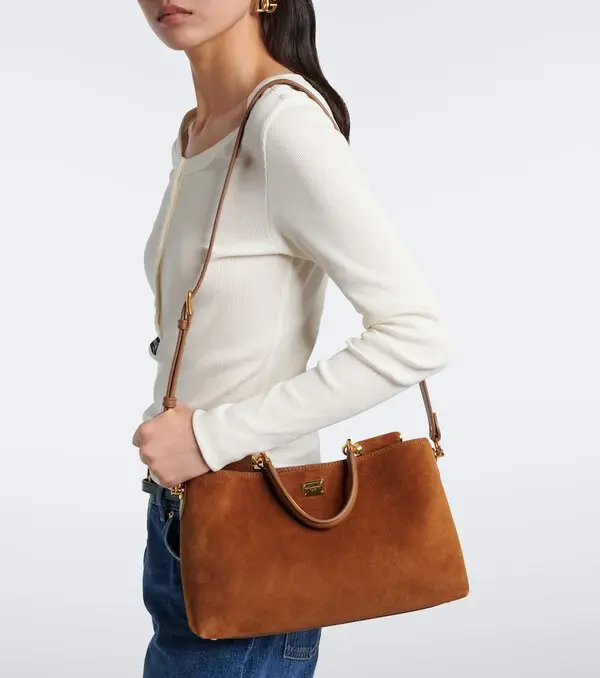 Dolce & Gabbana Vittoria Suede Tote Bag