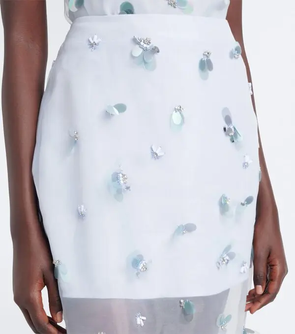 Simkhai Delilah Embellished Midi Skirt - Blue