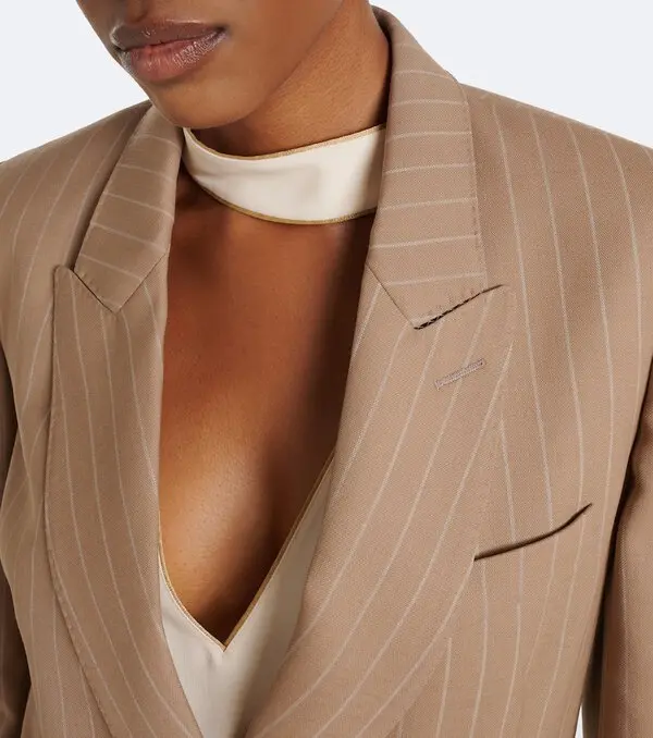 Valentino Garavani Pinstripe Virgin Wool Double-breasted Blazer