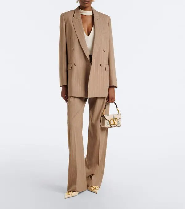 Valentino Garavani Pinstripe Virgin Wool Double-breasted Blazer