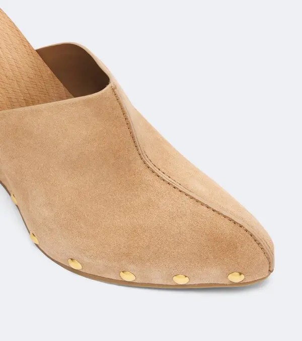 Balmain Suede Wedge Clogs