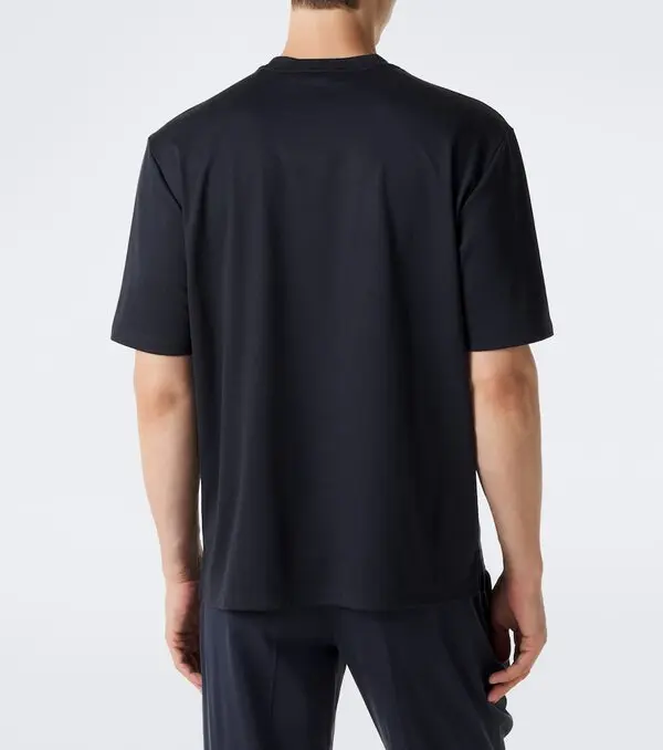 Agnona Cotton And Silk Jersey T-shirt - Blue