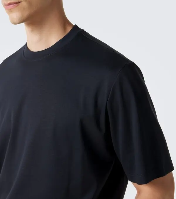 Agnona Cotton And Silk Jersey T-shirt - Blue