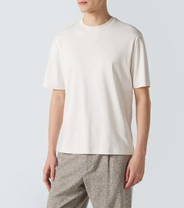 Agnona Cotton And Silk Jersey T-shirt - White
