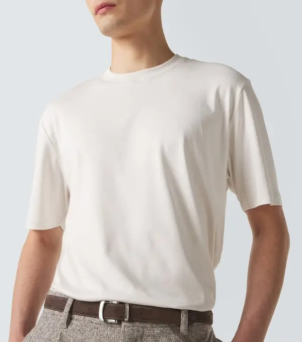 Agnona Cotton And Silk Jersey T-shirt - White