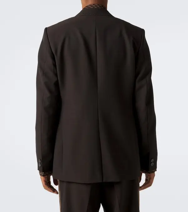 WALES BONNER Atto Satin-trimmed Virgin Wool Blazer
