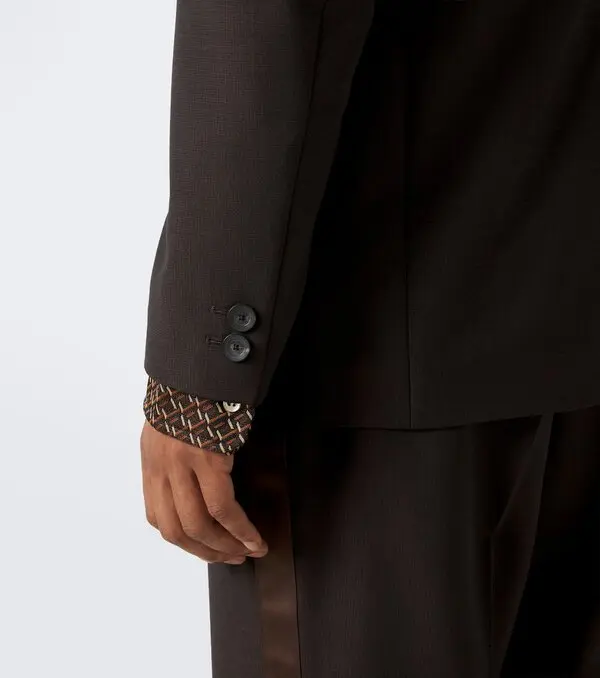 WALES BONNER Atto Satin-trimmed Virgin Wool Blazer