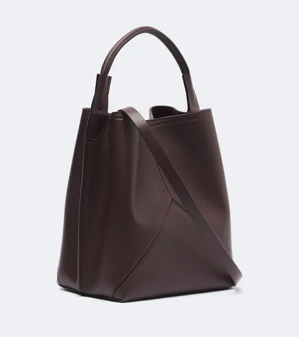 Victoria Beckham Leather Bucket Bag - Burgundy