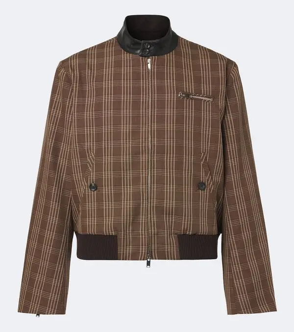 WALES BONNER Axis Checked Virgin Wool Jacket - Brown