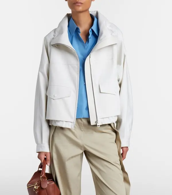 Loewe Cotton And Silk Gabardine Jacket - White