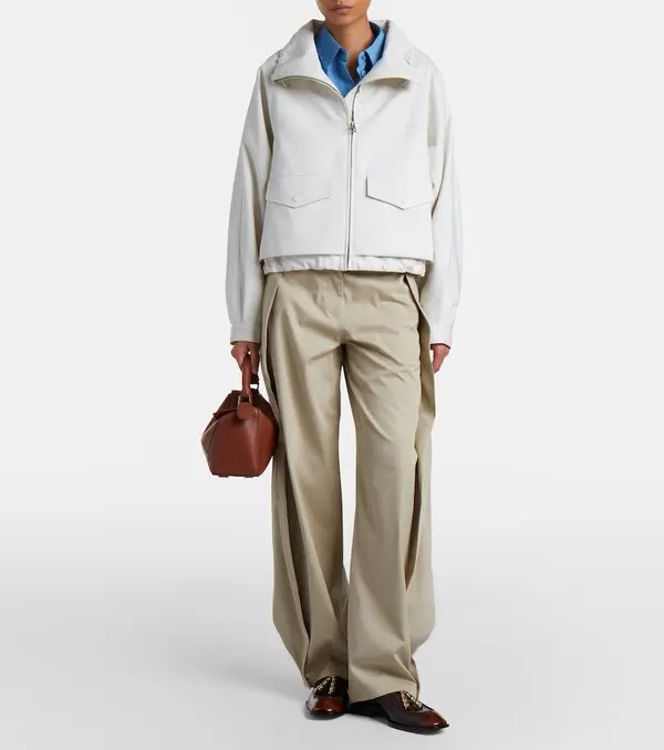 Loewe Cotton And Silk Gabardine Jacket - White