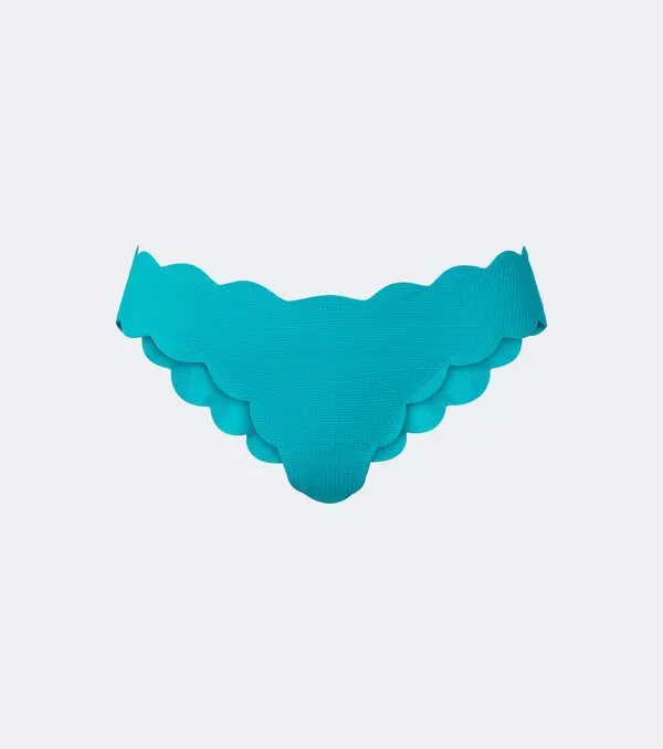 Marysia Antibes Scalloped Bikini Bottoms - Blue