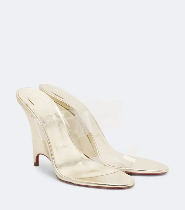 CHRISTIAN LOUBOUTIN Miss Z Tpu Wedge Sandals - Gold