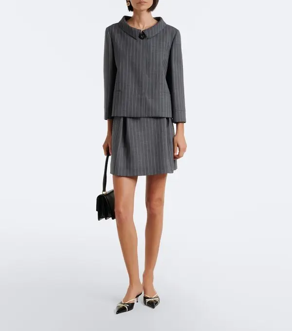 Valentino Garavani Pinstripe Virgin Wool Miniskirt