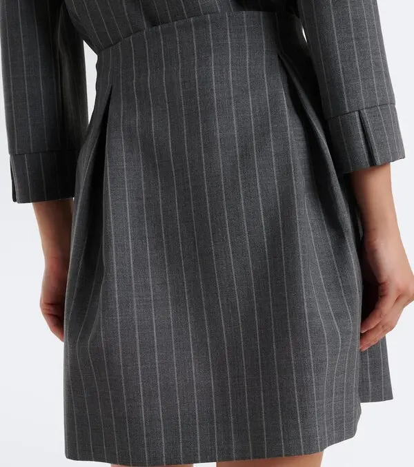 Valentino Garavani Pinstripe Virgin Wool Miniskirt