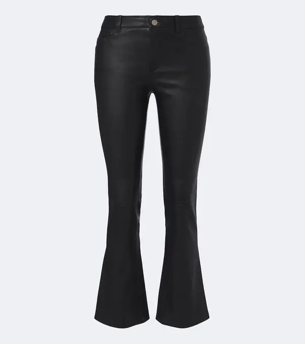 Stouls Dean Flared Leather Pants - Black