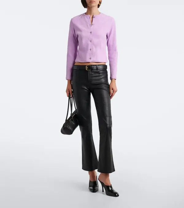 Stouls Dean Flared Leather Pants - Black
